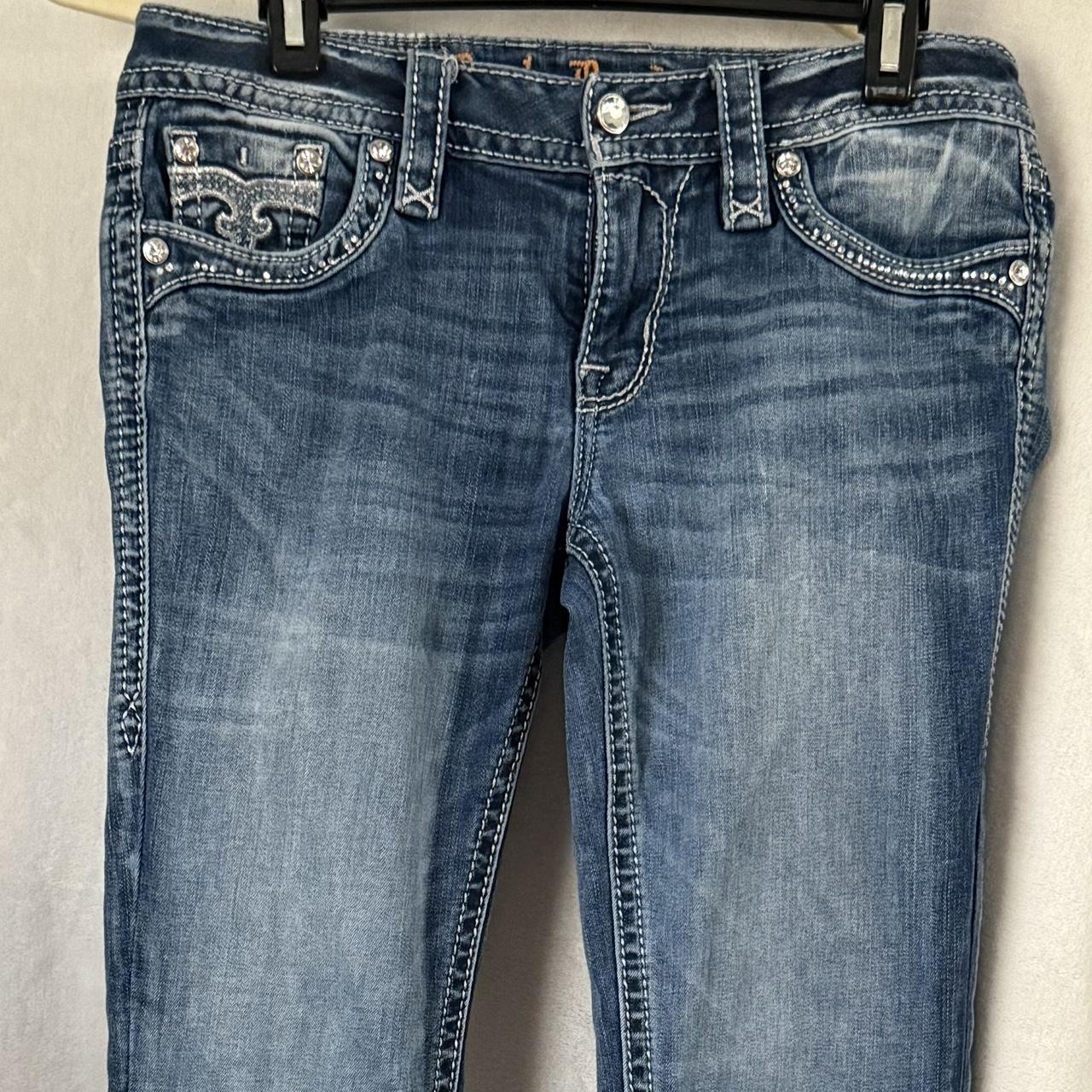 Rock Revival bootcut jeans with silver... | Depop