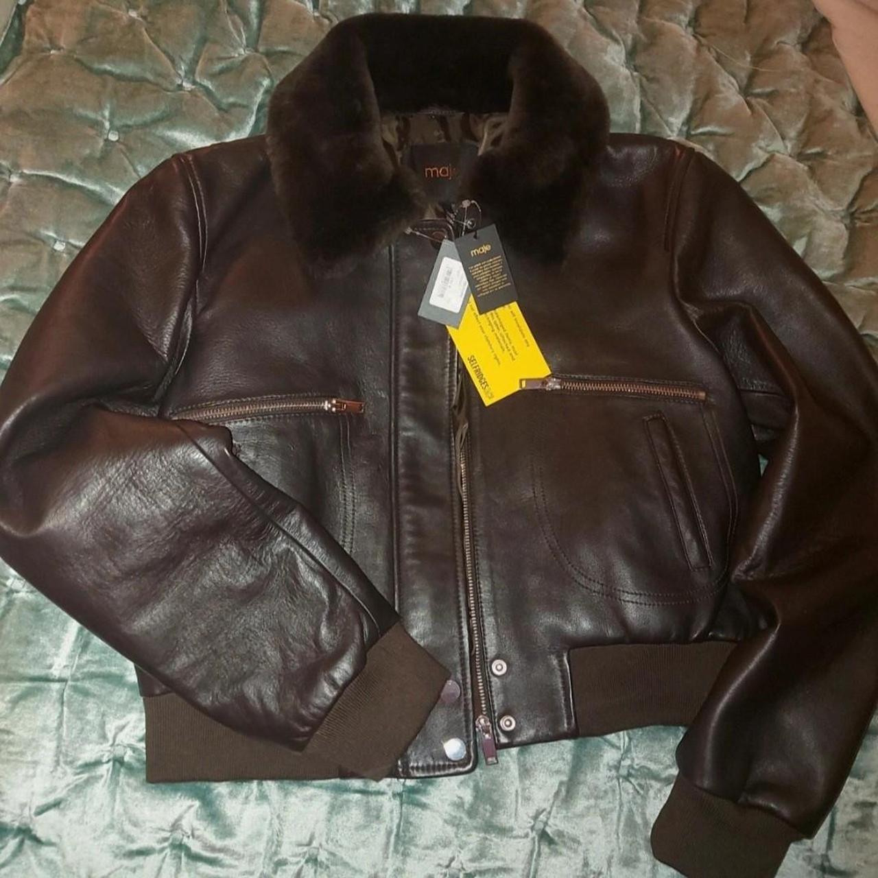 Gorgeous soft brown leather bomber jacket... - Depop