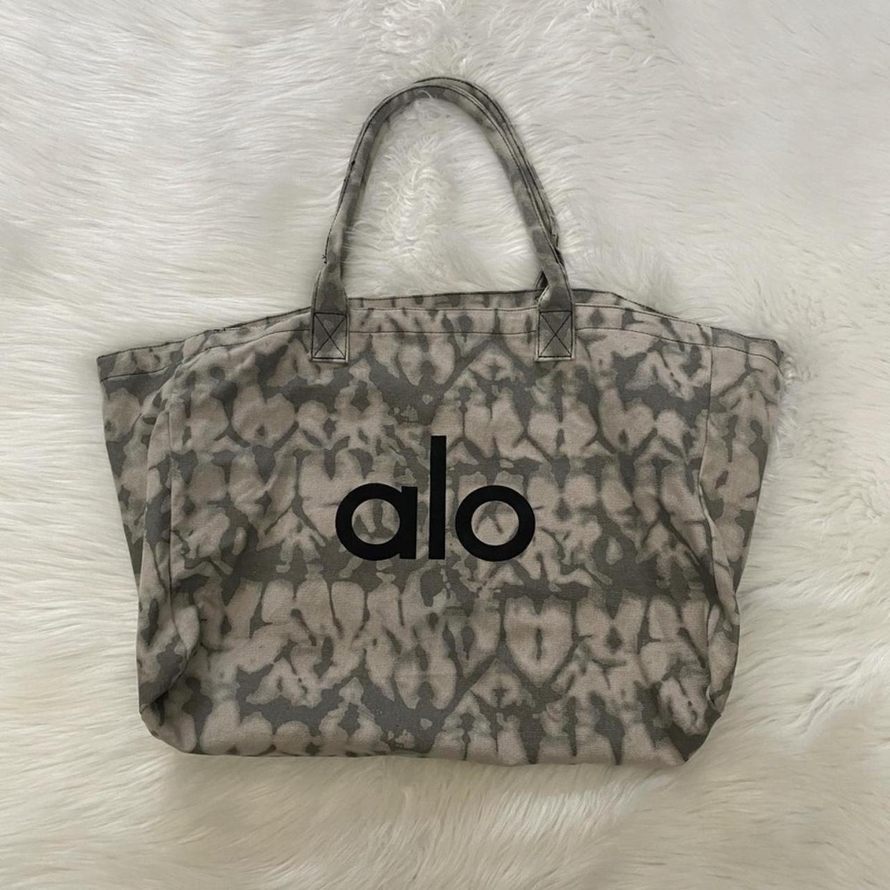 ALO Gray Print Canvas Tote Bag - Depop