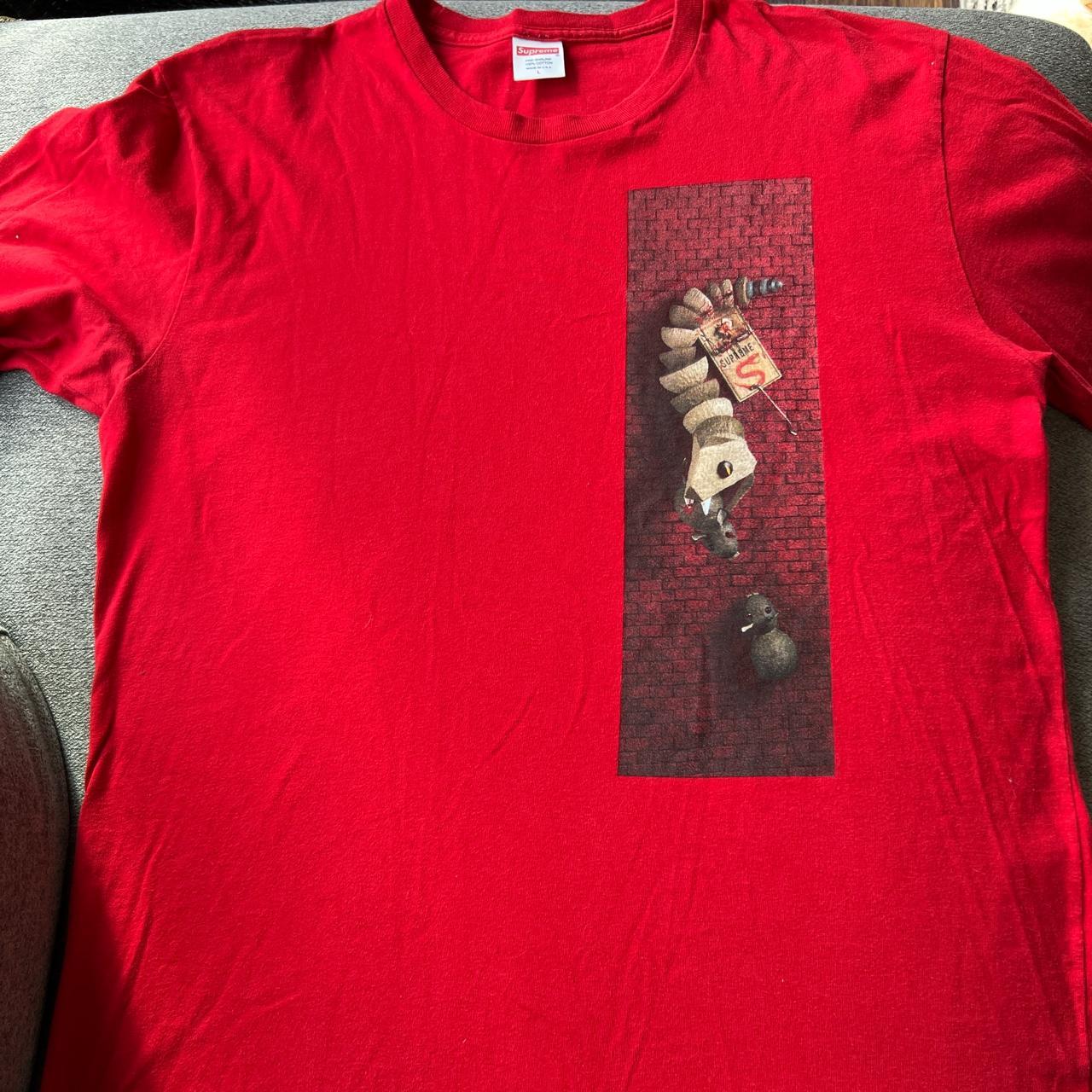 Red long sleeve Supreme t shirt Used but in really... - Depop