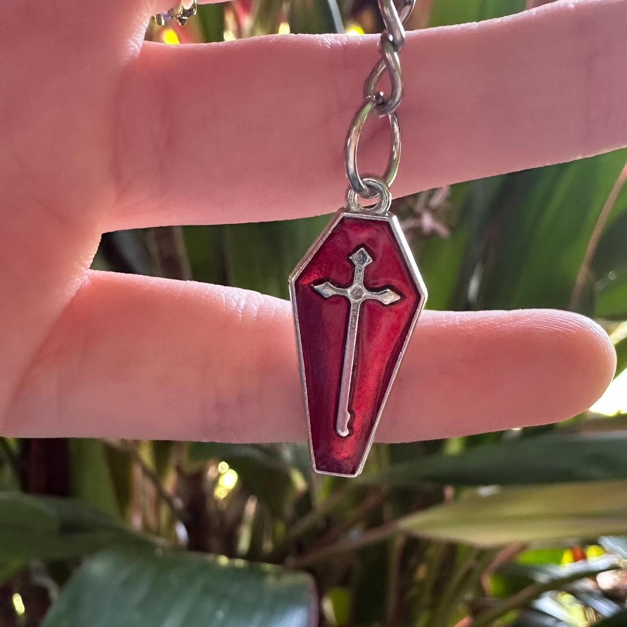 Red coffin keyring! ⚰️ message for international... - Depop