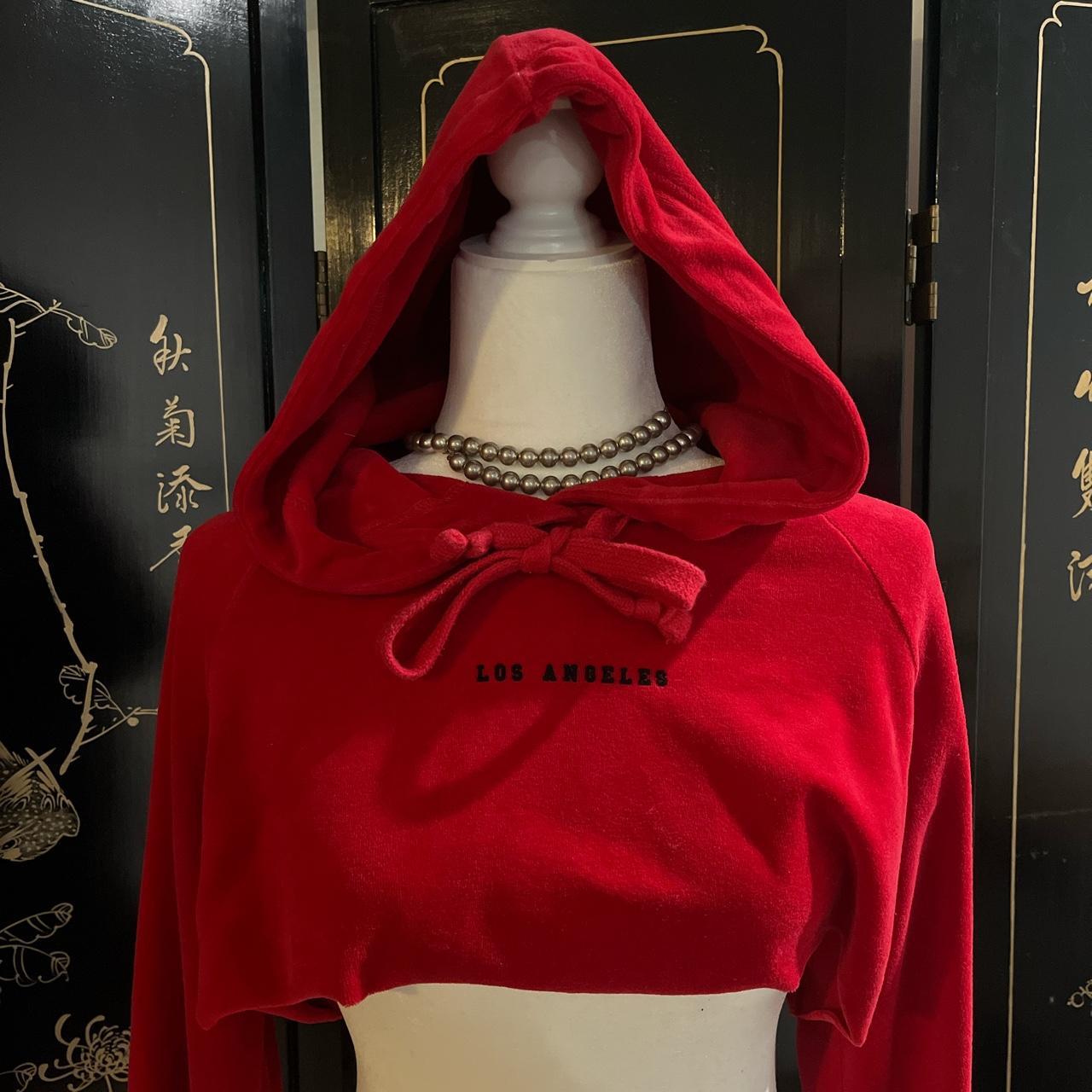 Juicy Couture black label. red velvet ultra cropped... - Depop