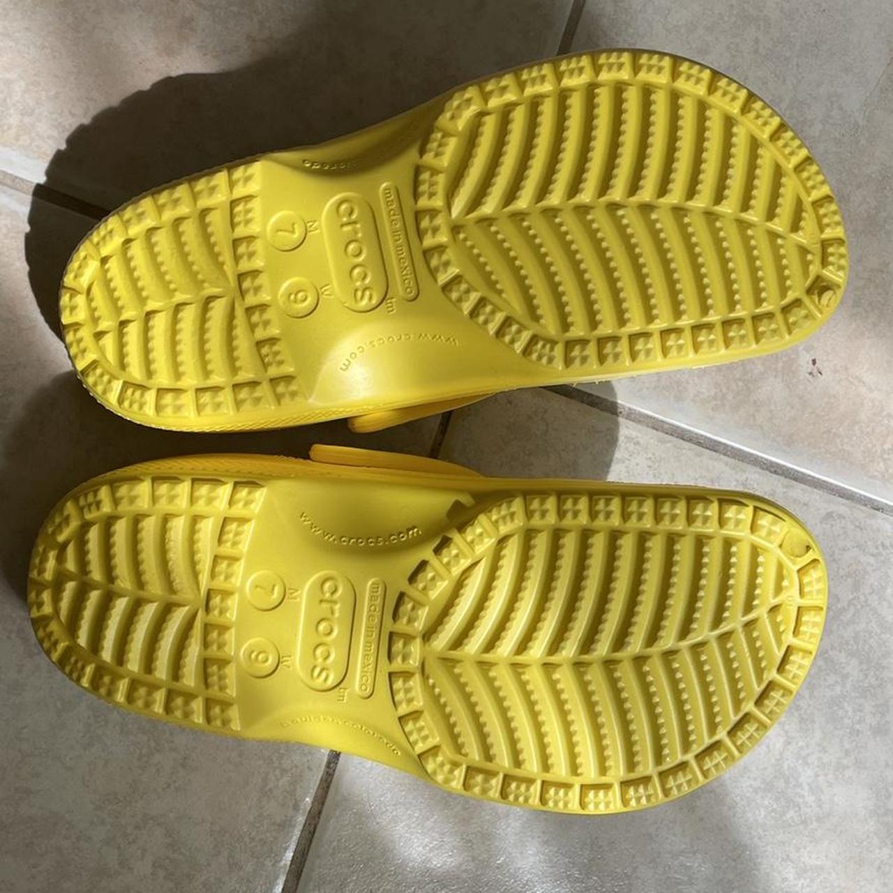 Yellow Crocs with Disney Jibbitz Brand New Size 7... - Depop