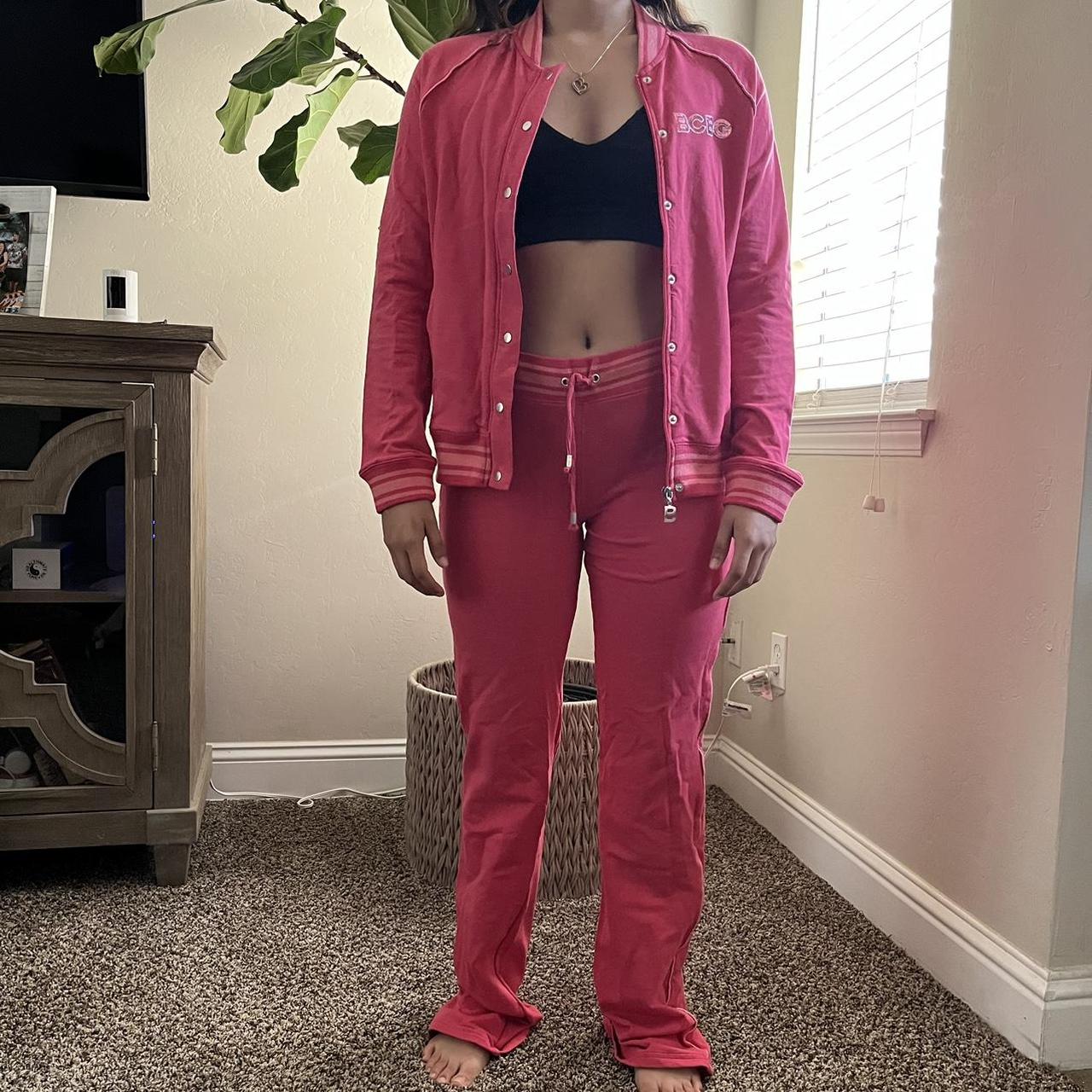 BCBG pink track suit! Size large but could also fit... - Depop