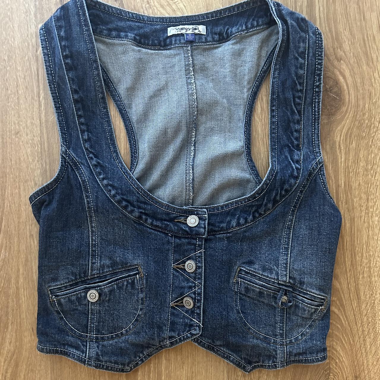 Valley girl denim vest 🤠 Size 12/S - Depop