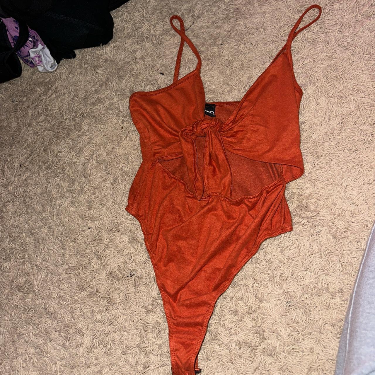 windsor burnt orange bodysuit size s - Depop