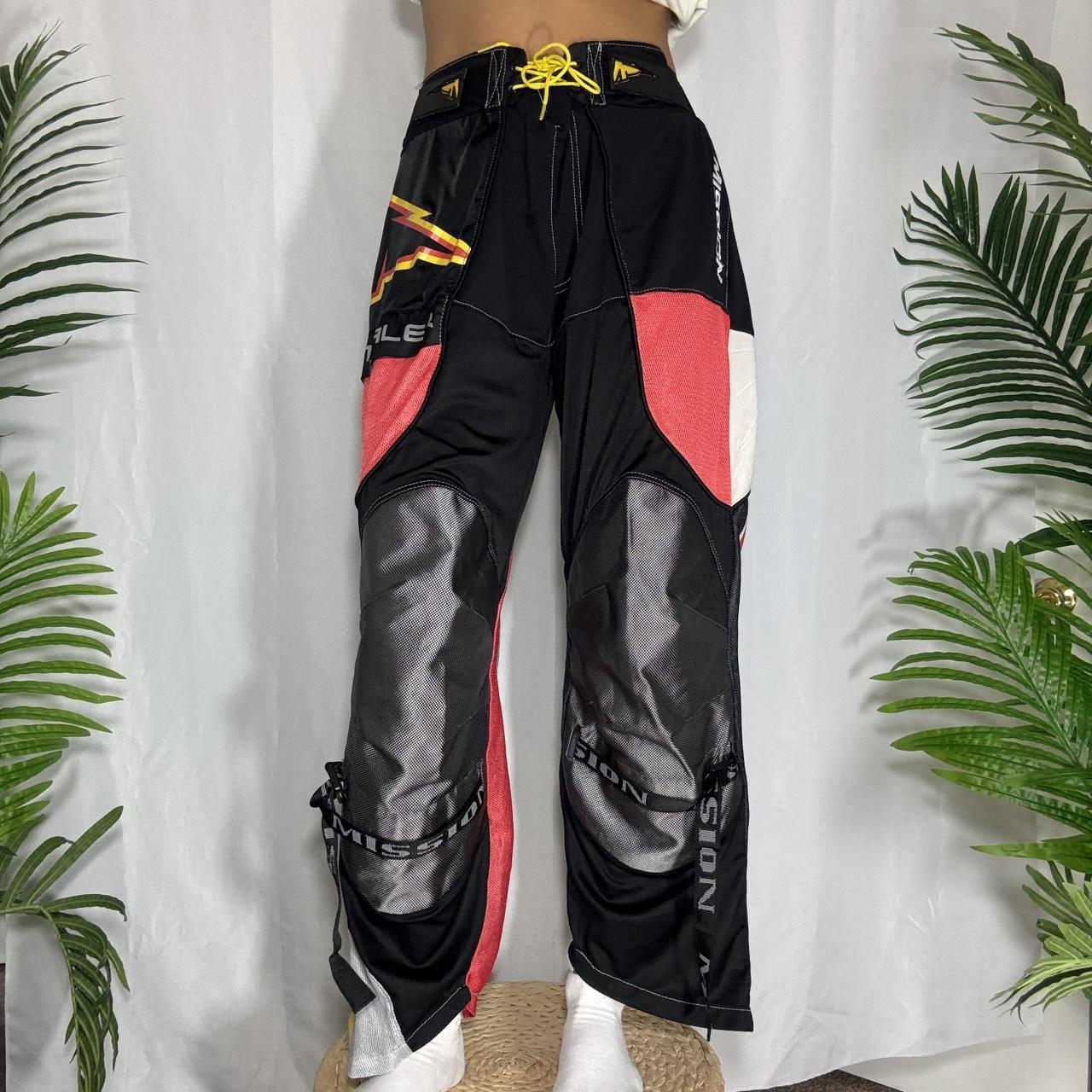 Vintage motorcycle racing pants. Gunmetal knee... | Depop