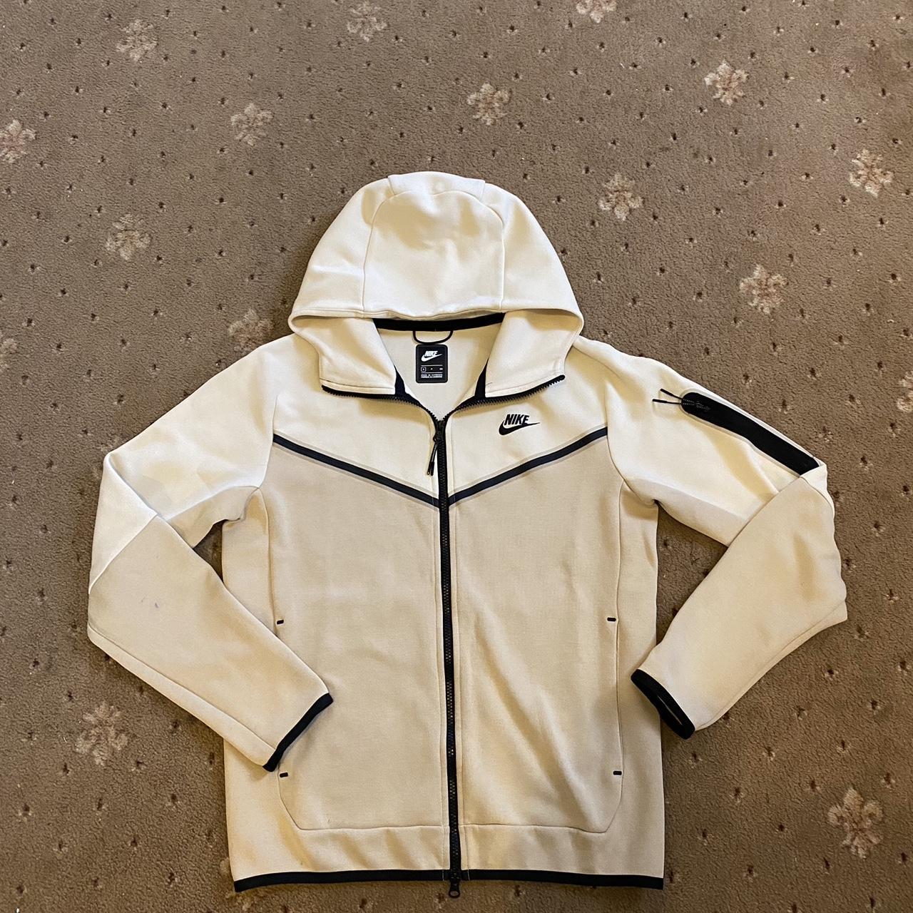 Nike tech fleece tracksuit cream/beach beige small... - Depop