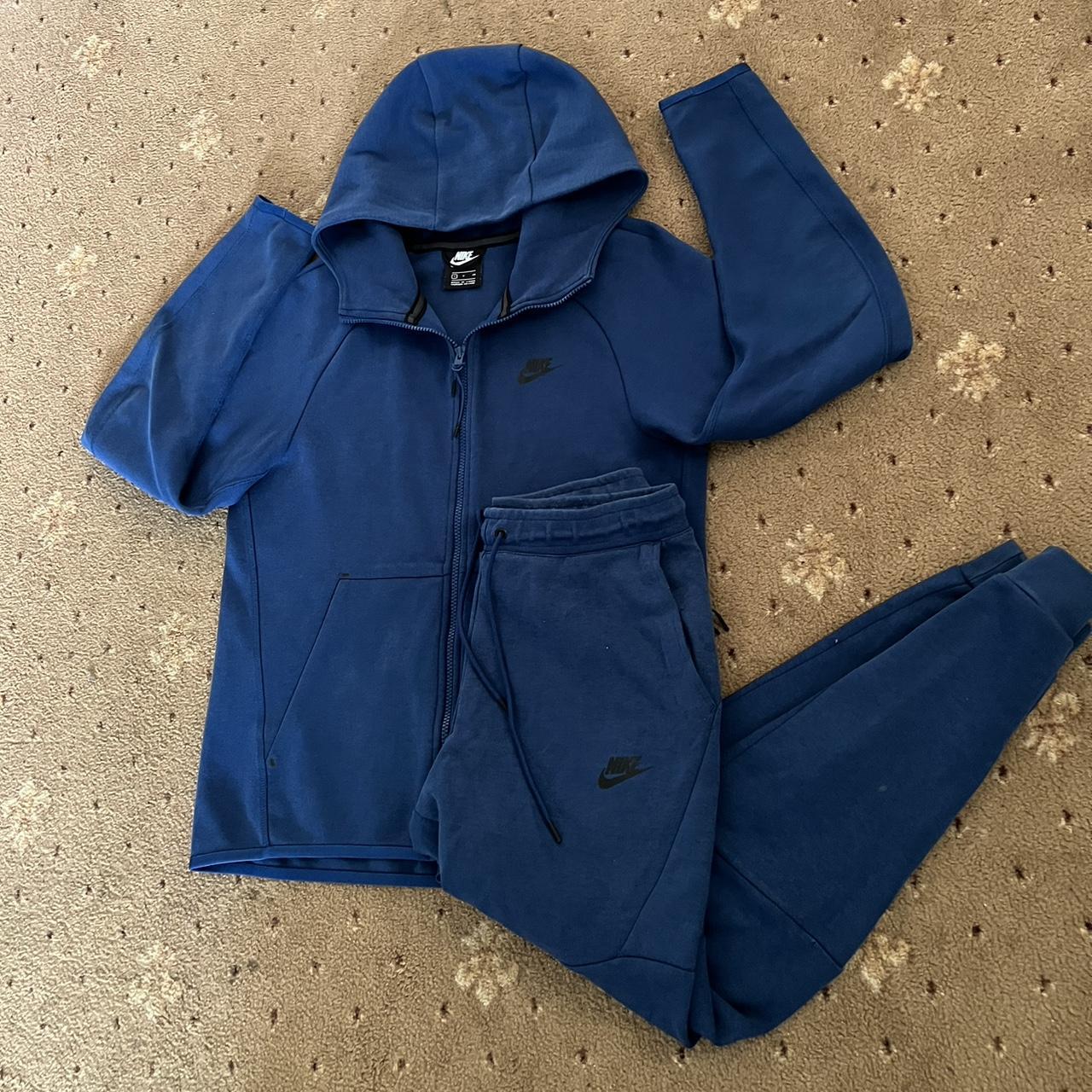 Nike tech fleece tracksuit coastal blue small old... - Depop