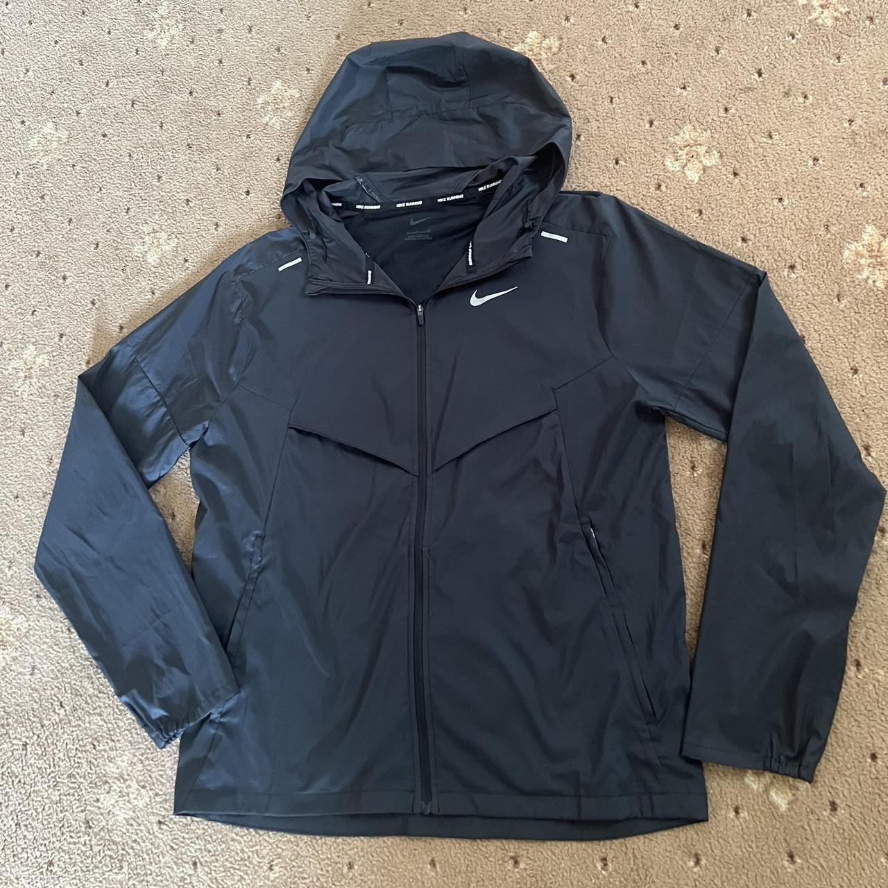 Nike miler repel black jacket windbreaker Windrunner... - Depop