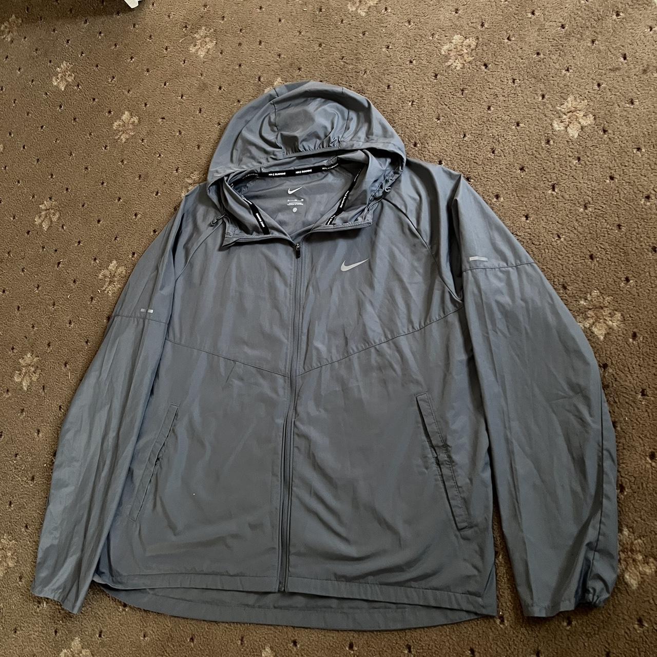 Nike miler repel grey jacket windbreaker Windrunner... - Depop