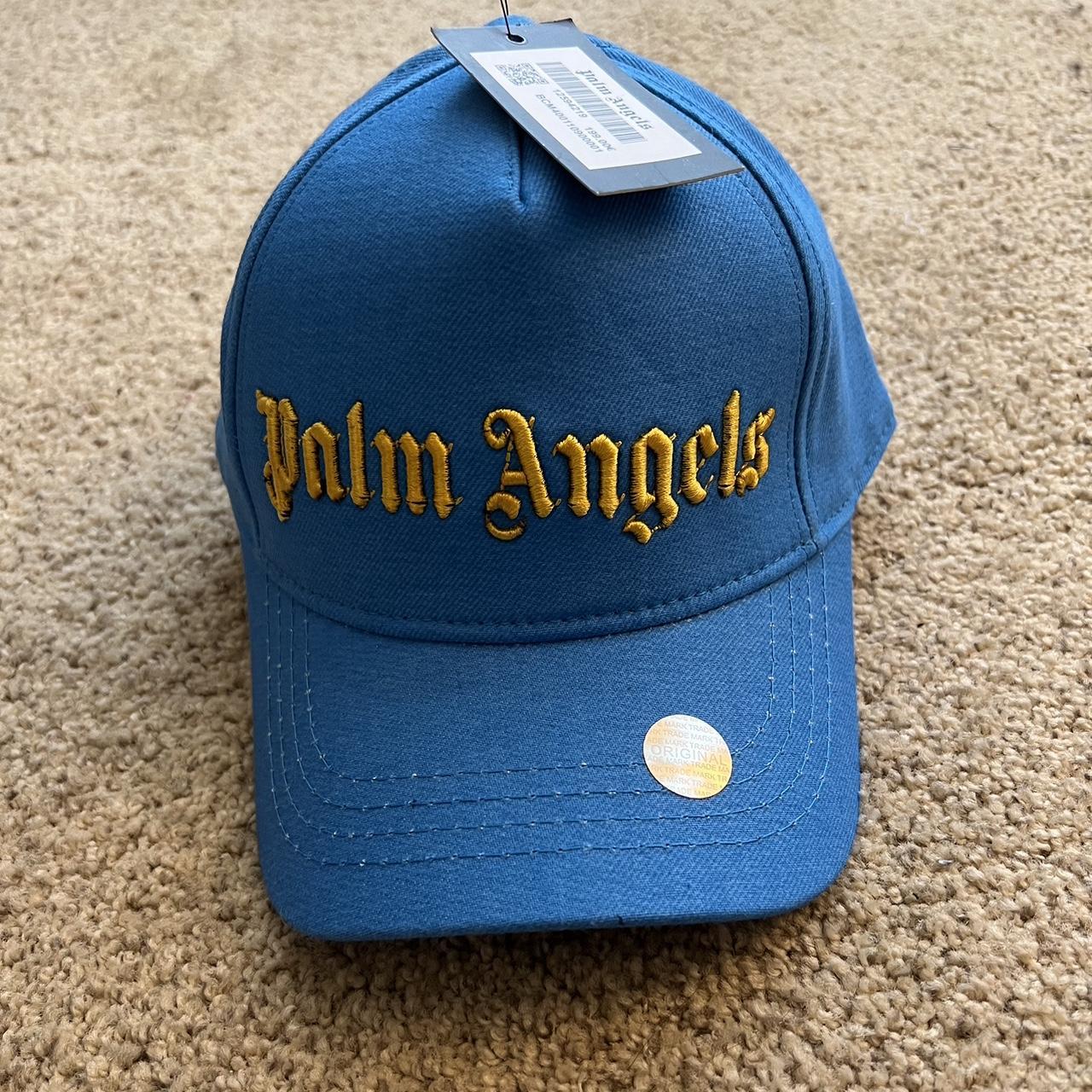 Palm Angels Women's Yellow and Blue Hat | Depop