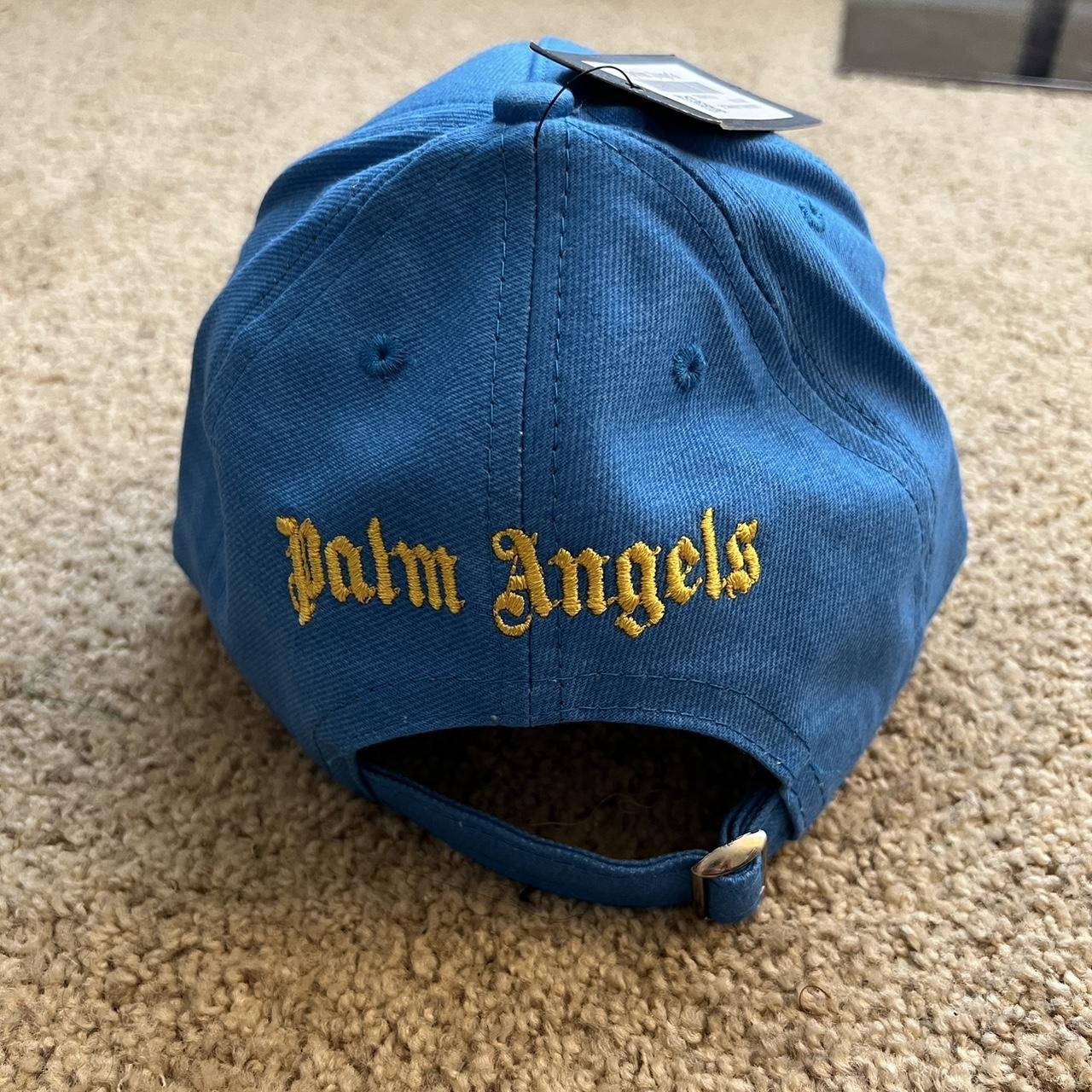 Palm Angels Women's Yellow and Blue Hat | Depop