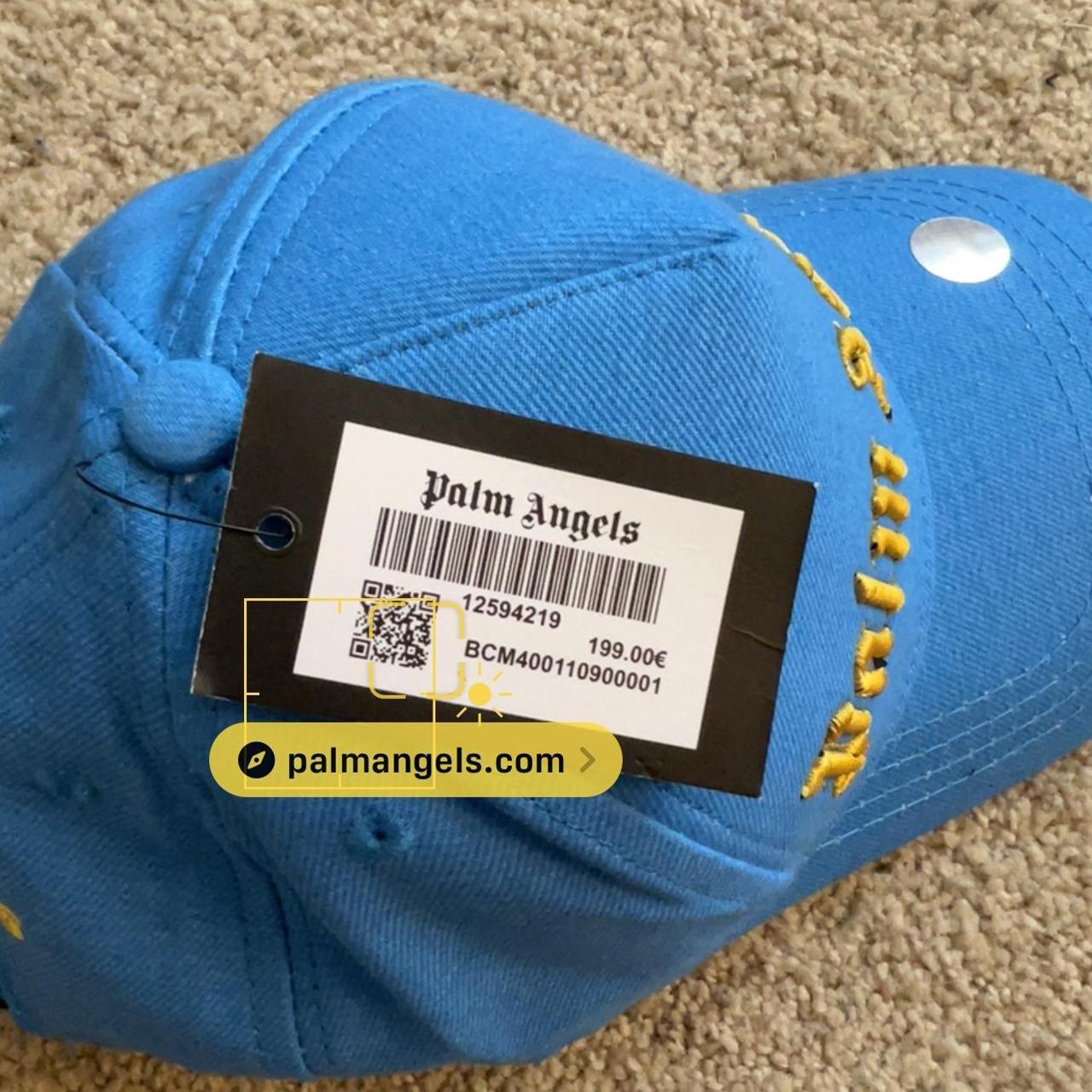 Palm Angels Women's Yellow and Blue Hat | Depop