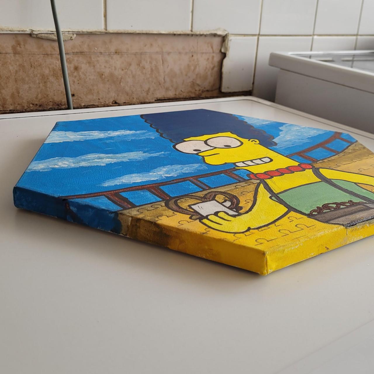 simpsons character marge simpson canvas... - Depop