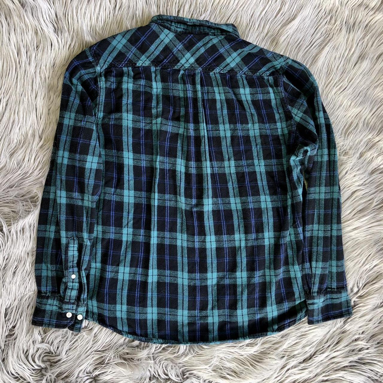 plaid flannel button down grunge alt autumn emo... | Depop