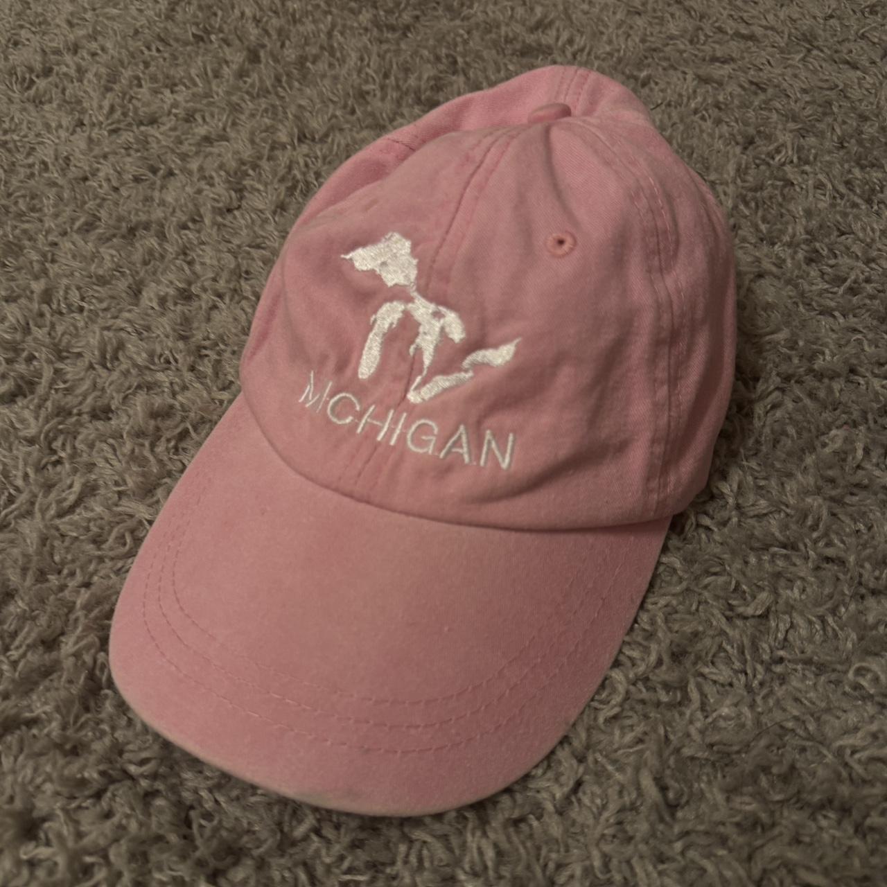 baby pink michigan cap barely worn i just don’t wear... - Depop