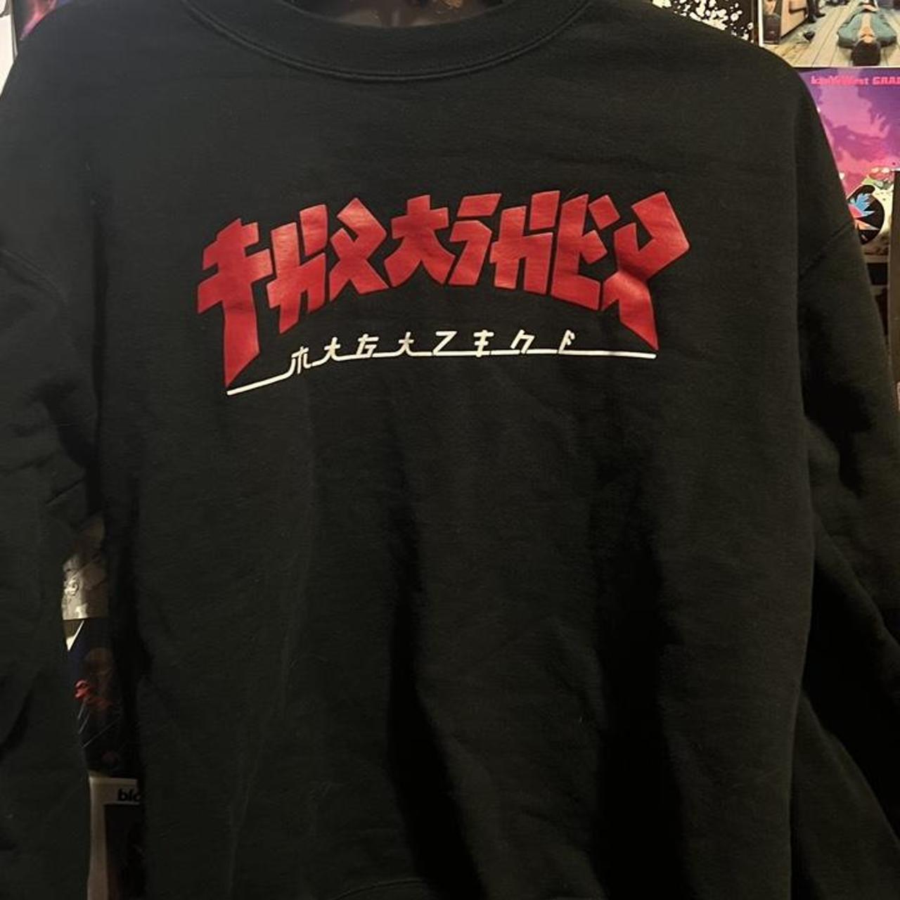 red and black thrasher crew ♦️♠️ comfy for winter... - Depop