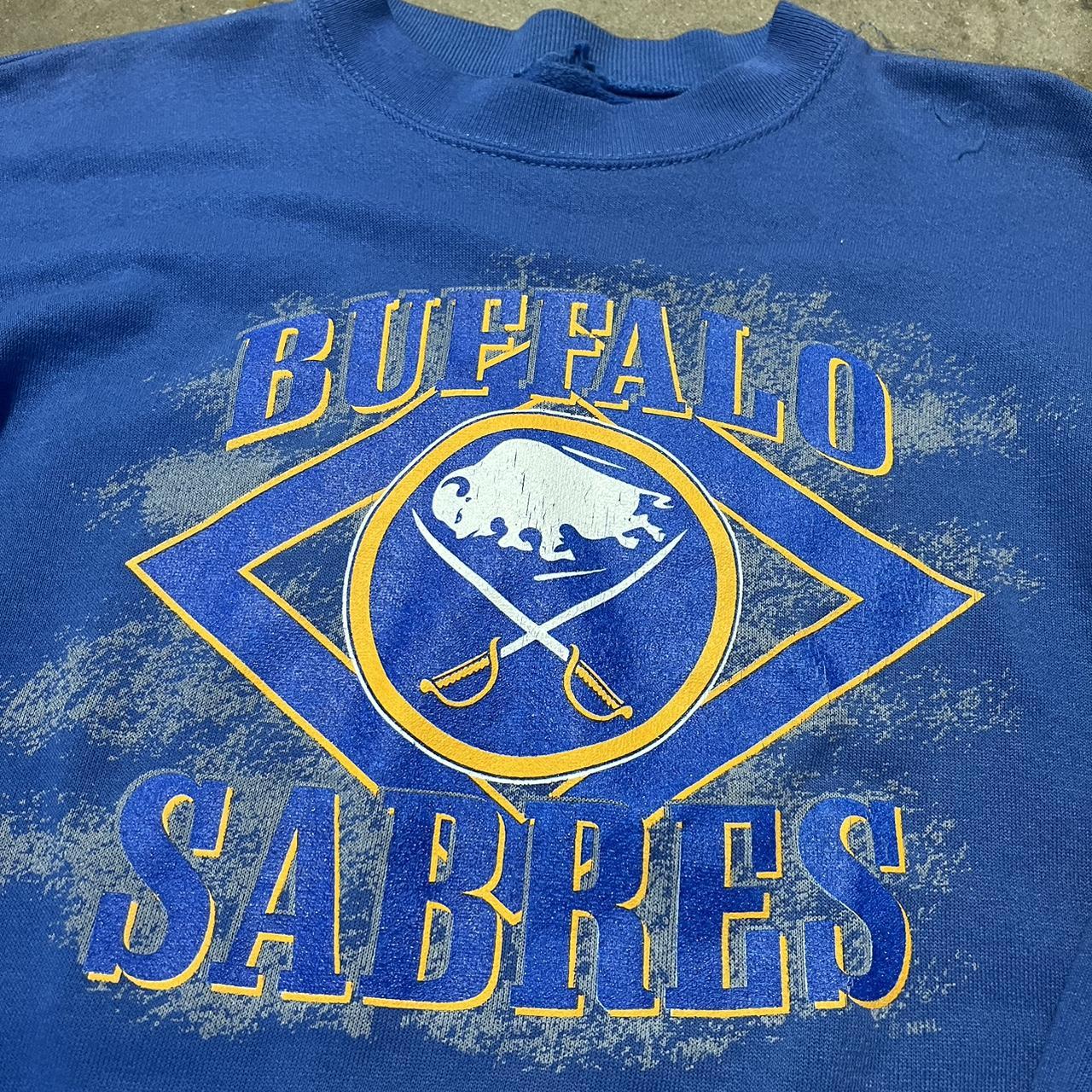 Vintage blue hockey buffalo sabres sweater Fits like... - Depop