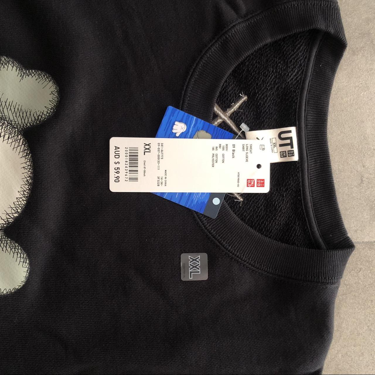 Uniqlo x Kaws Black Crewneck Sweater Size XXL From... - Depop