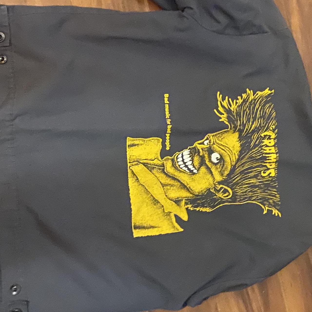 Vintage kramps print over red lap jacket - Depop