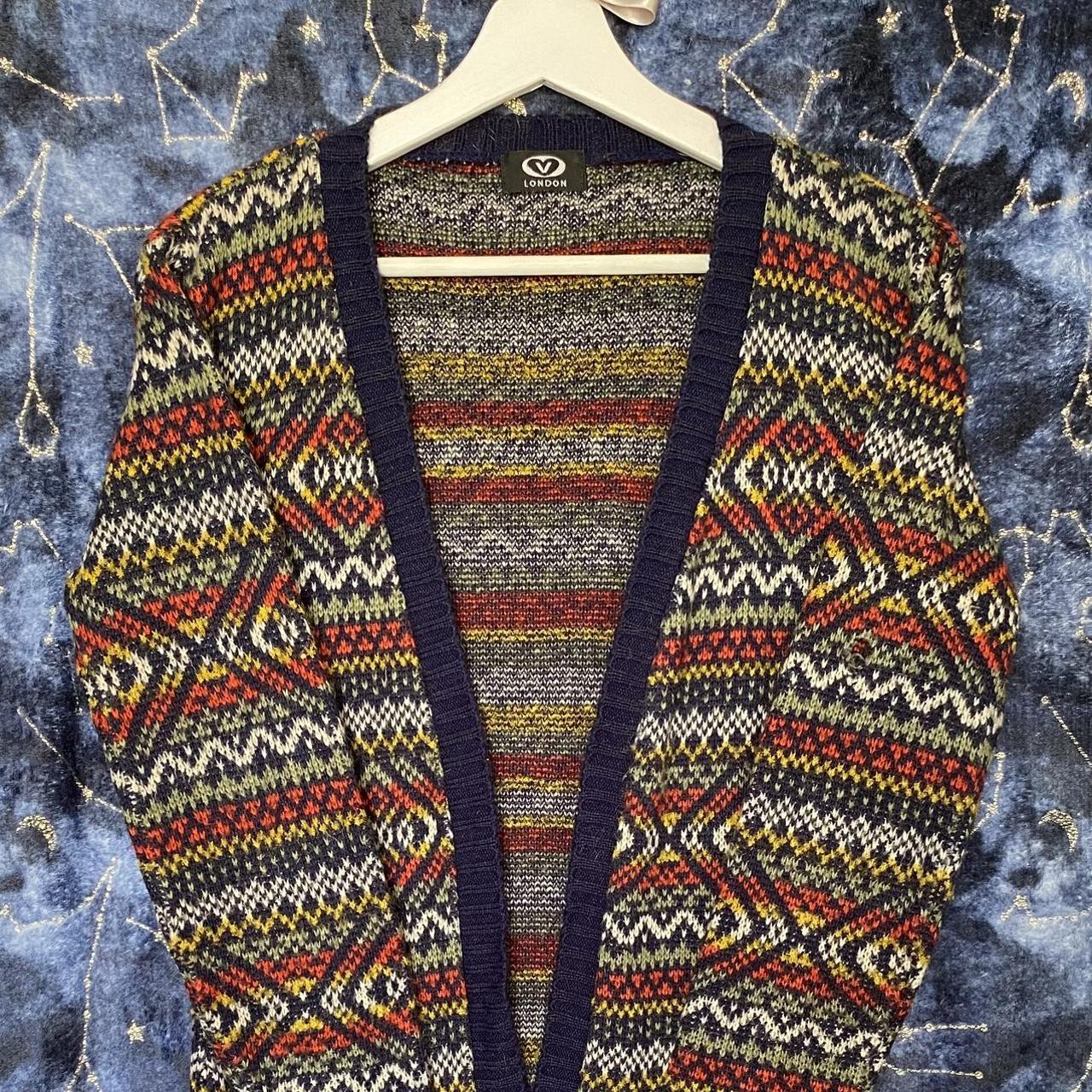 Multi-coloured Fairisle patterned cardigan. Please... - Depop