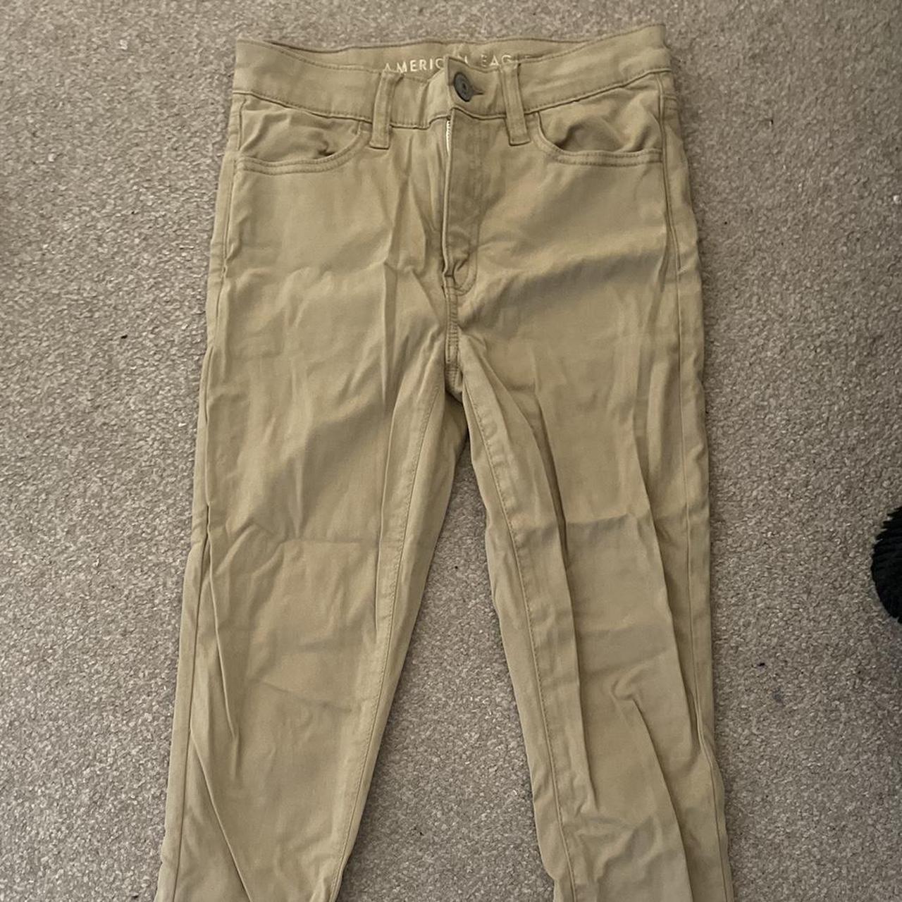 US 2 American Eagle tan skinny jeans, worn once - Depop