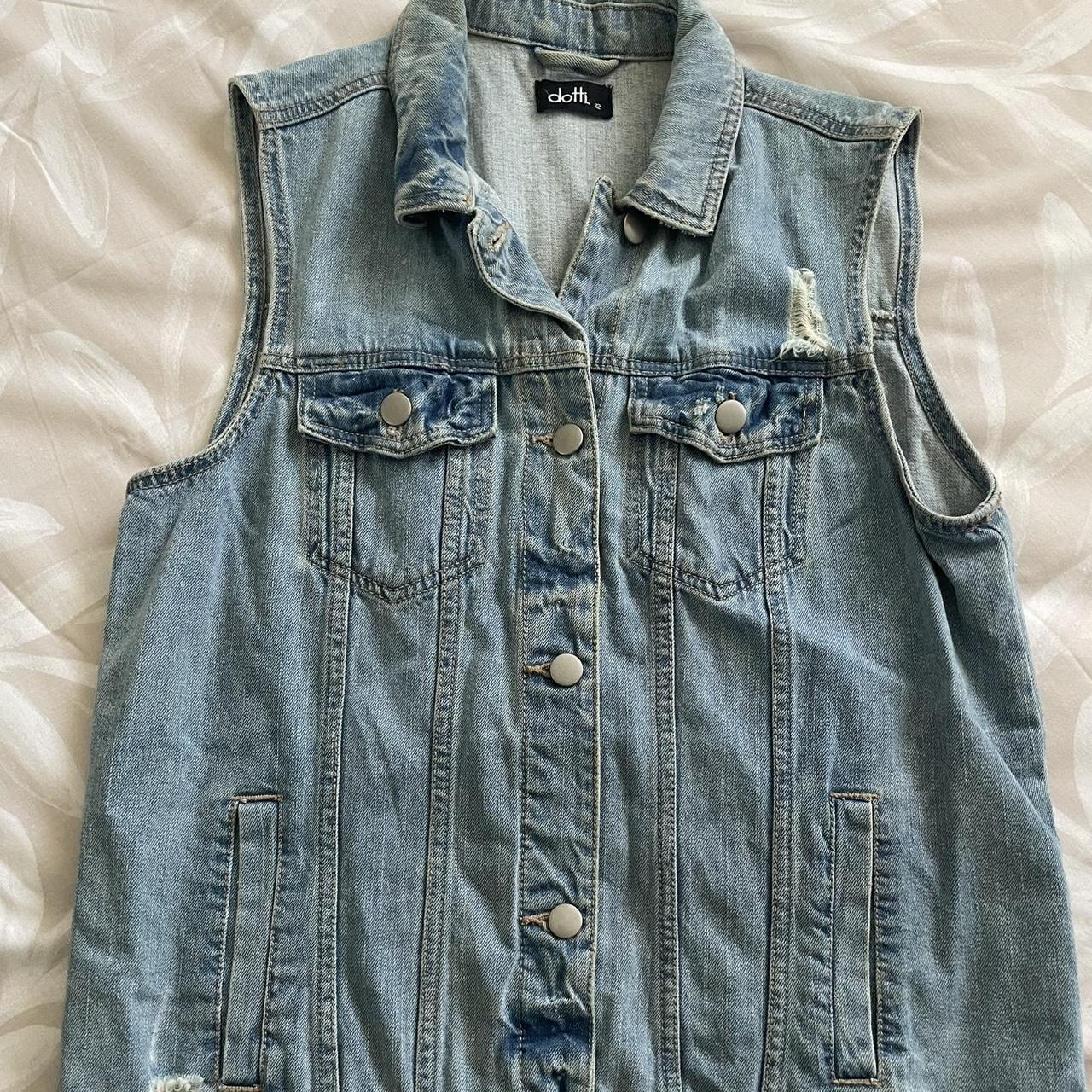 Dotti denim vest #denimvest Cute lightly distressed... | Depop