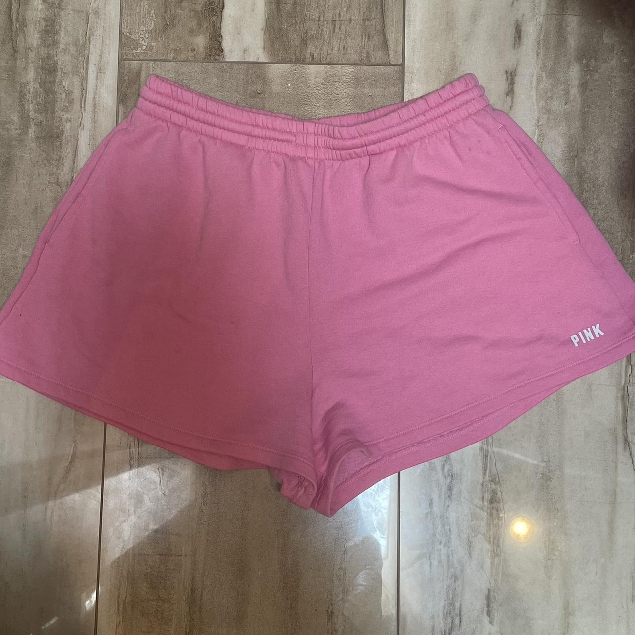 Large PINK Victoria secret shorts I have only worn... - Depop