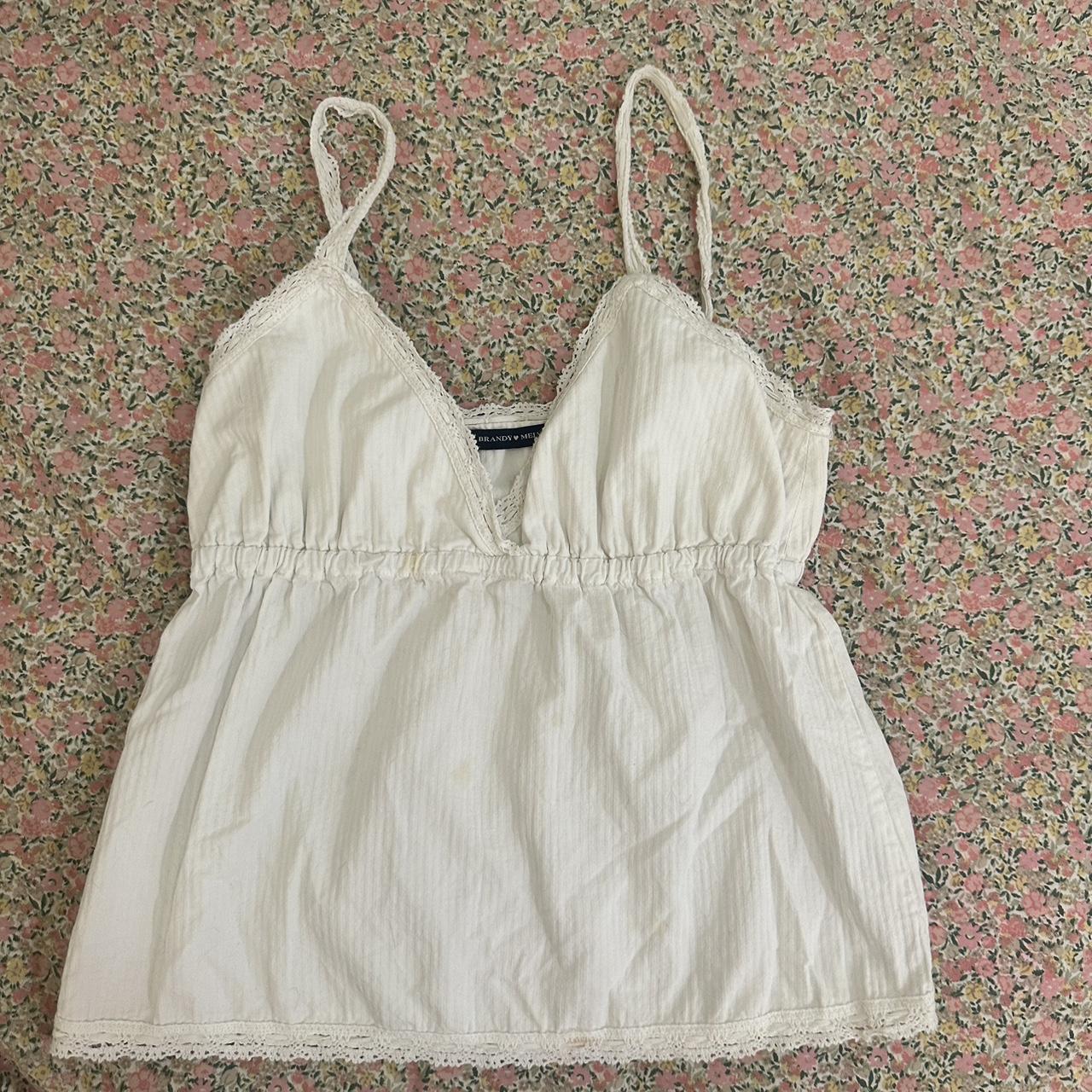 REPOP!! brandy melville edith lace v cut babydoll... | Depop