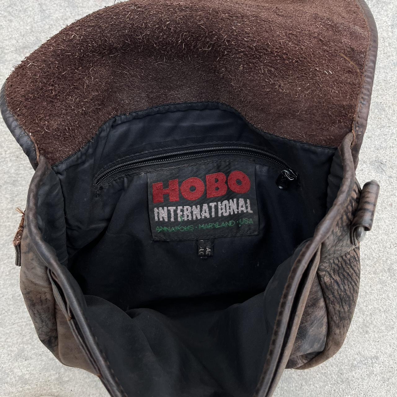 vintage hobo international bag faded brown leather... - Depop