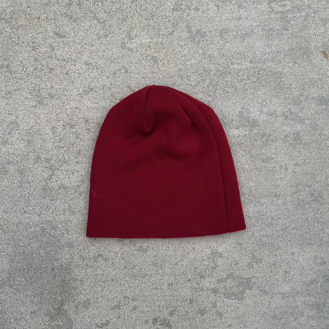 stussy japan red toque beanie one size fits all used... - Depop