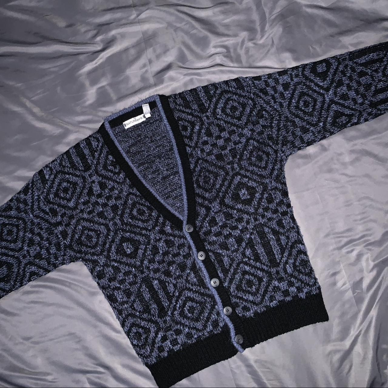 Rare Alt back and blue cardigan fits best on men’s... | Depop