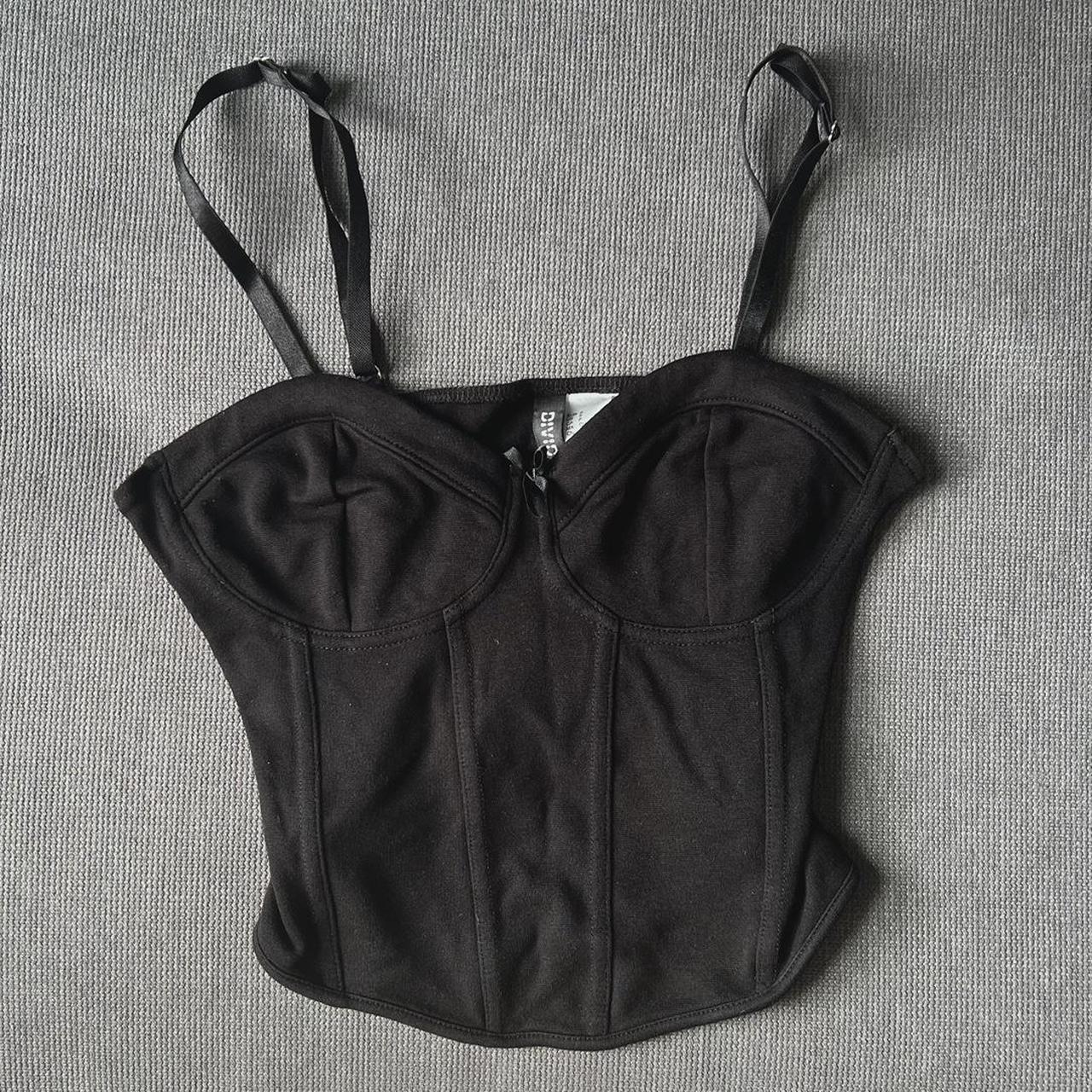 h&m corset-like top! size s but i’m an xs and it... - Depop