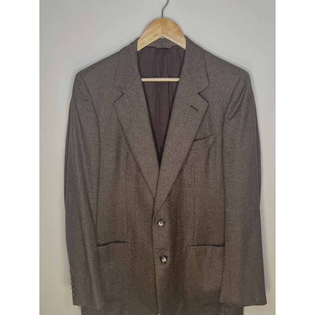 Ermenegildo Zegna Men's Grey and Brown Tailored-jackets | Depop
