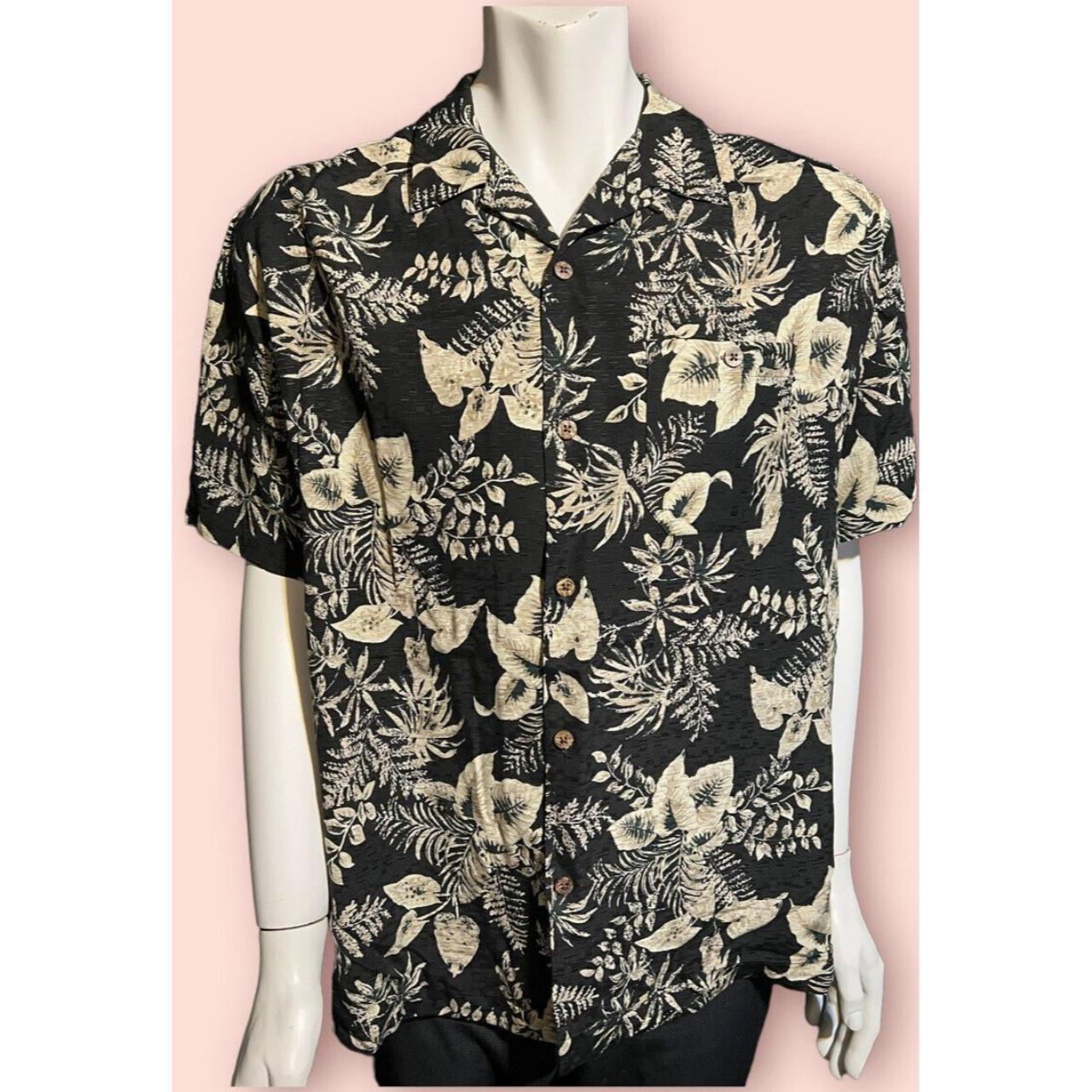 Scala Milano Italy 100% Silk Button Down Hawaiian... - Depop