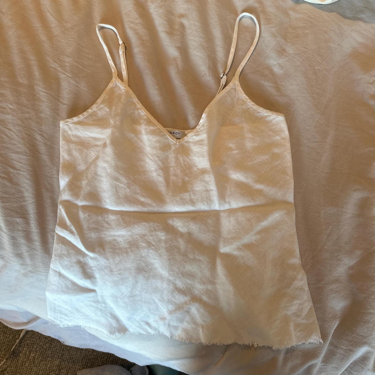 Linen venroy tank - Depop