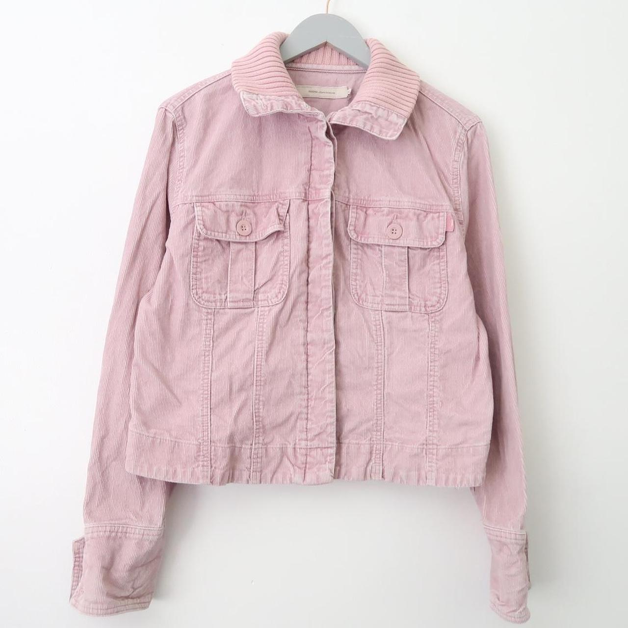 Y2k pastel pink corduroy cargo jacket. 44 inch bust... - Depop
