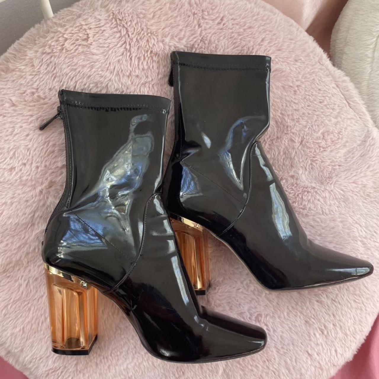 HALLOWEEN PVC LATEX CLEAR HEEL GOGO BOOTS Slight... - Depop