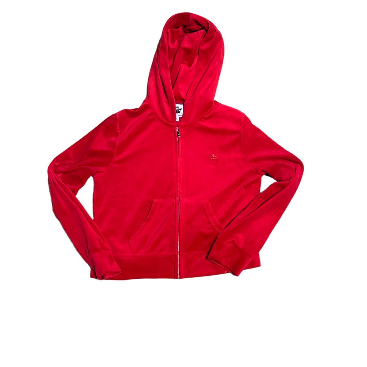 Juicy couture track jacket red size large Velour... - Depop