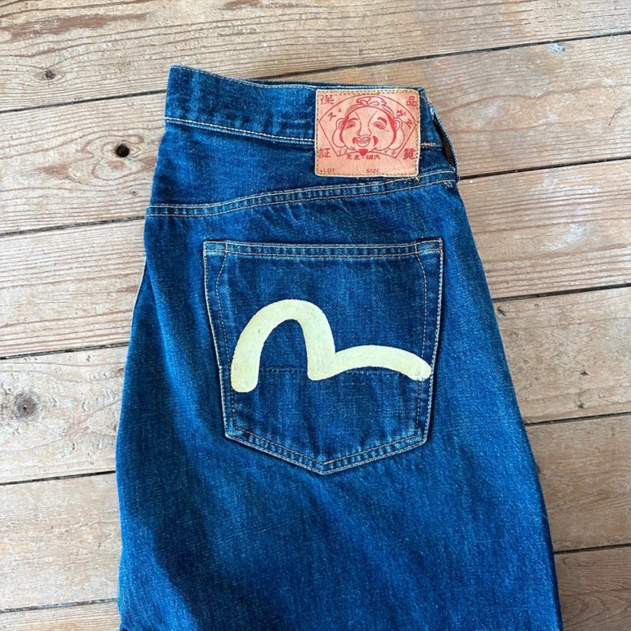 Evisu dark denim jeans. Tailored to fit W32,... - Depop