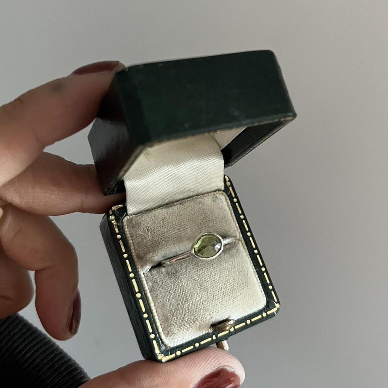 Sterling Silve Rose Cut Peridot Ring • 925silver •... | Depop