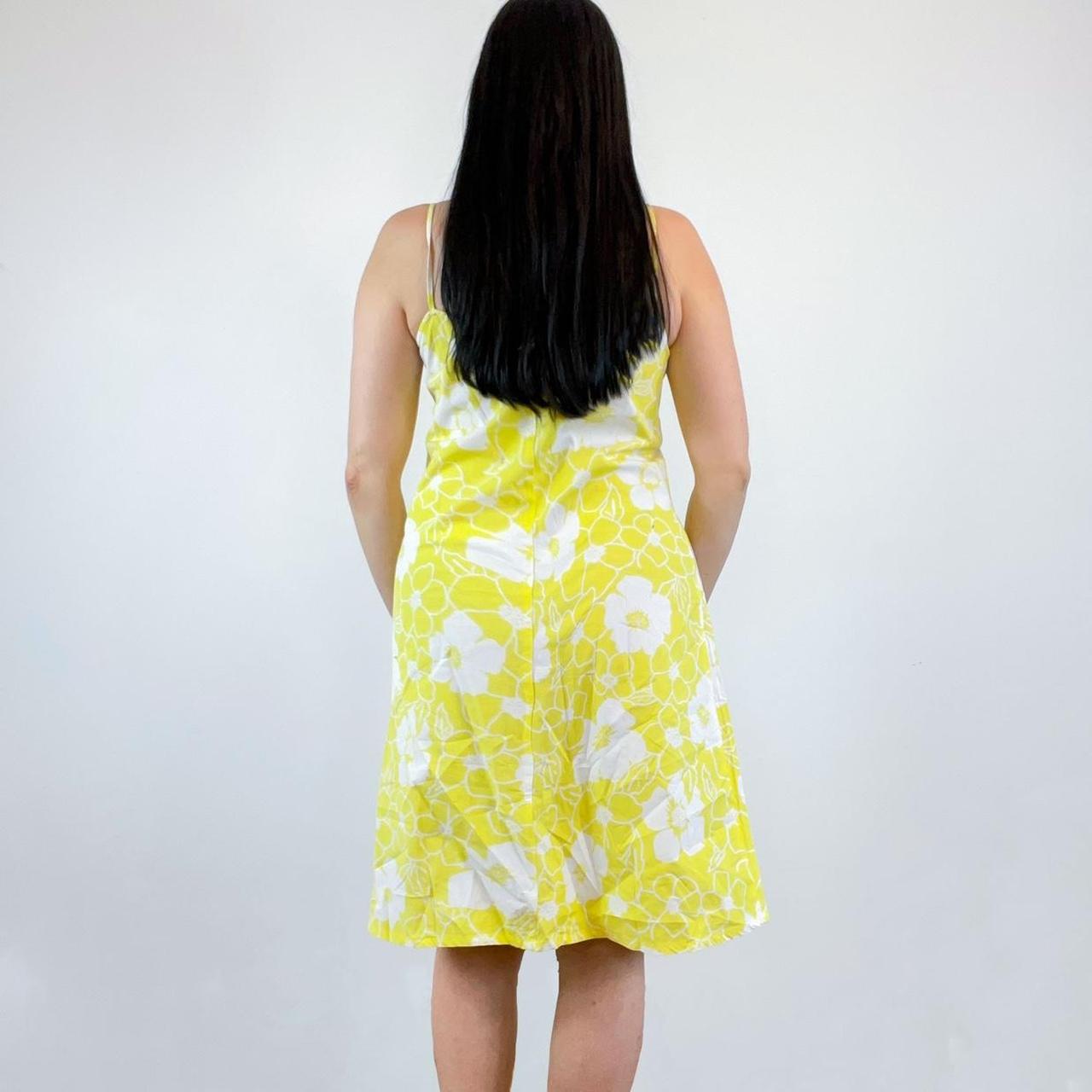 2000s summer dress Y2K yellow floral pattern cotton... - Depop