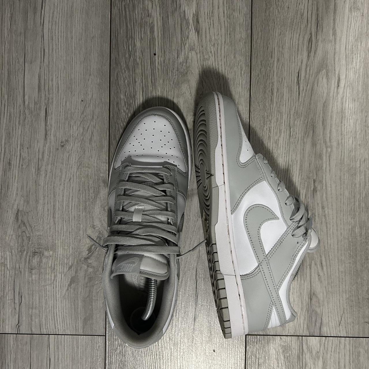 UK 9 grey and white dunks - Depop