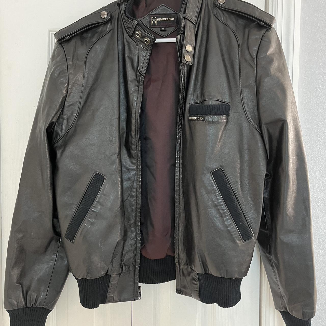 Vintage! Members Only Leather jacket Size 40 Fits... - Depop