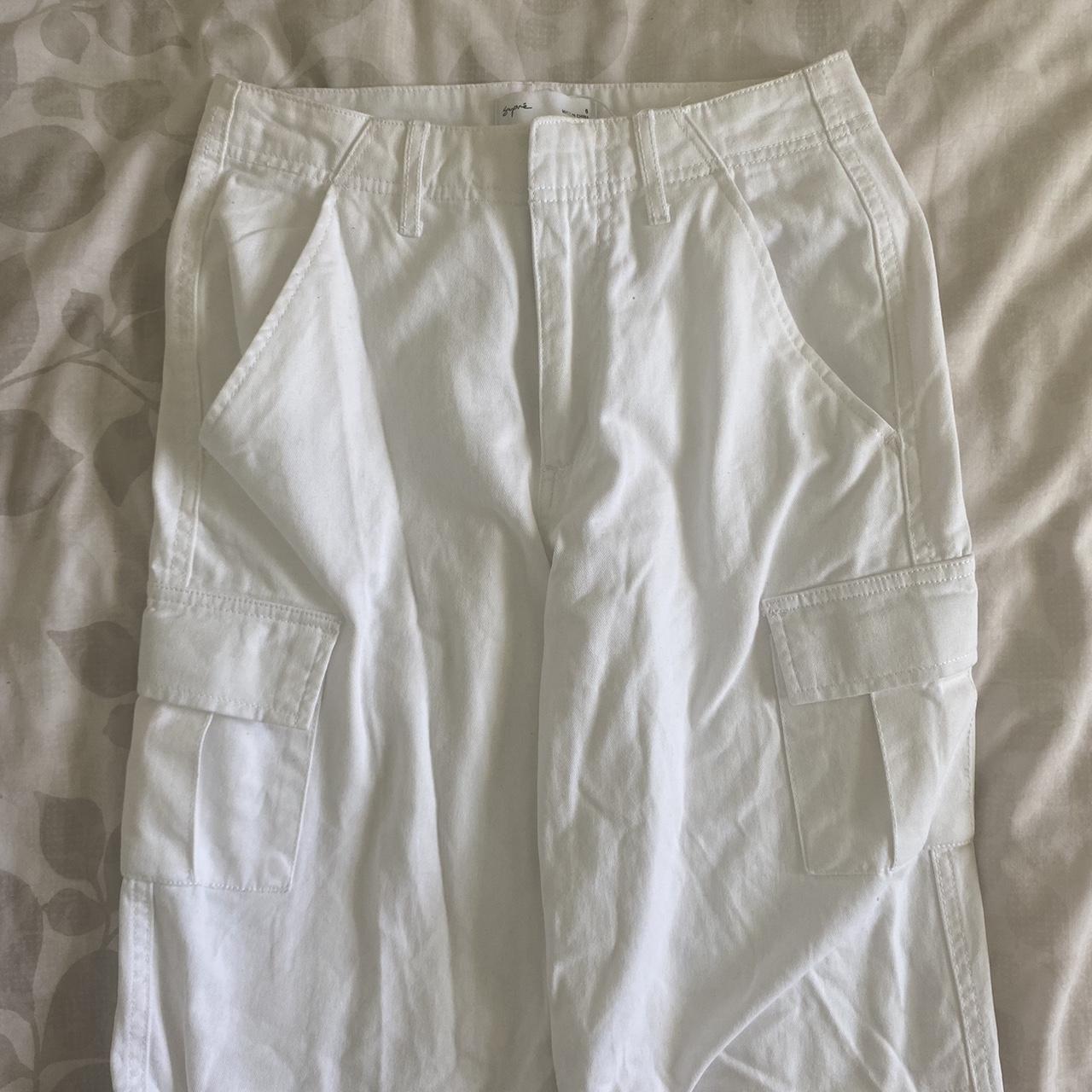 white supre cargos 💞 size 6 (xs) excellent... - Depop