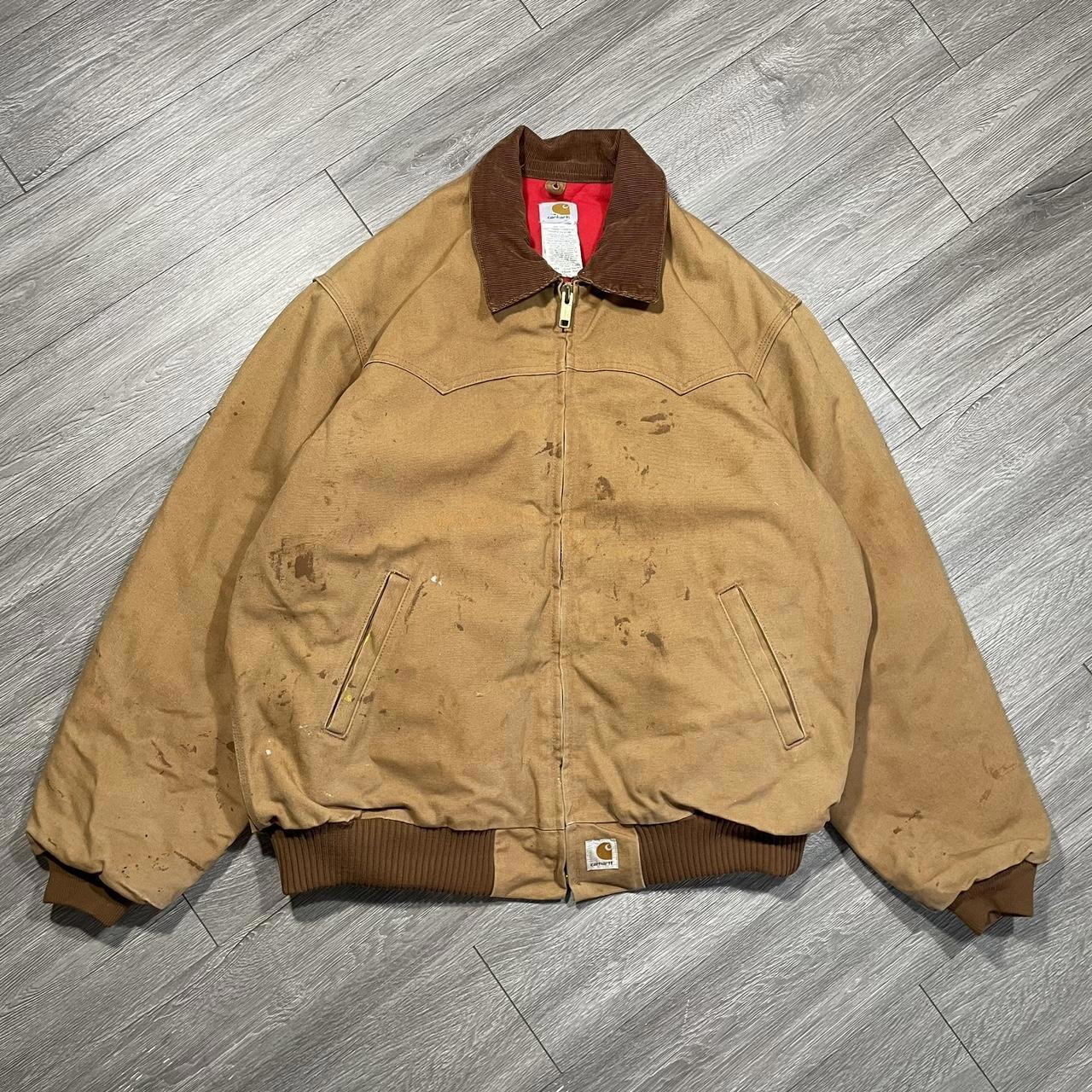 Carhartt Men's Tan and Brown Jacket Vtg Y2k XL Reg... - Depop