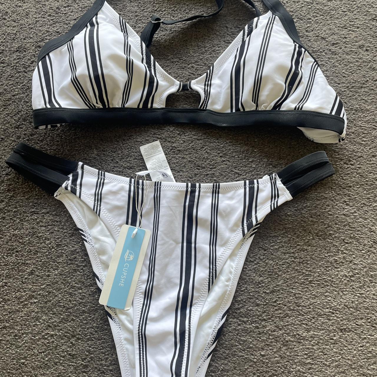 Cupshe brand new with tags Womens bikini- black and... - Depop