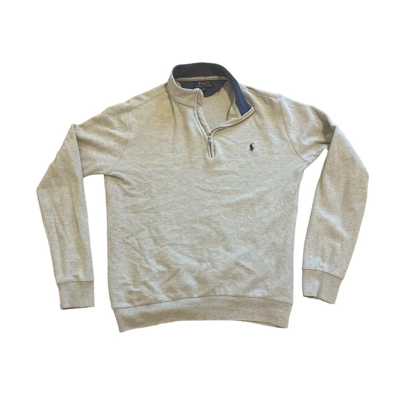 Ralph Lauren Grey Quarter Zip in size 14-16 Fits... - Depop