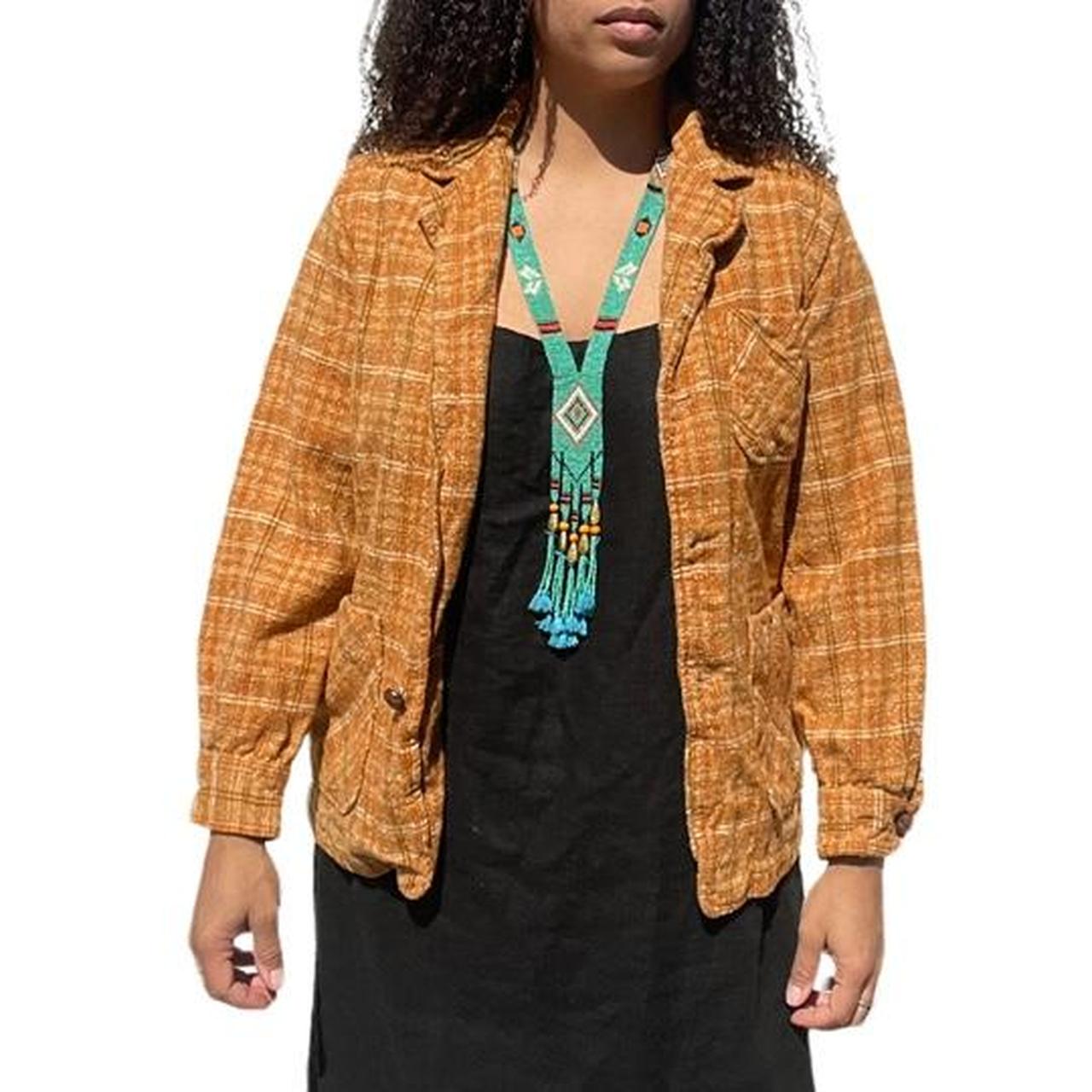 Vintage Pendleton orange plaid wool jacket shirt.... - Depop